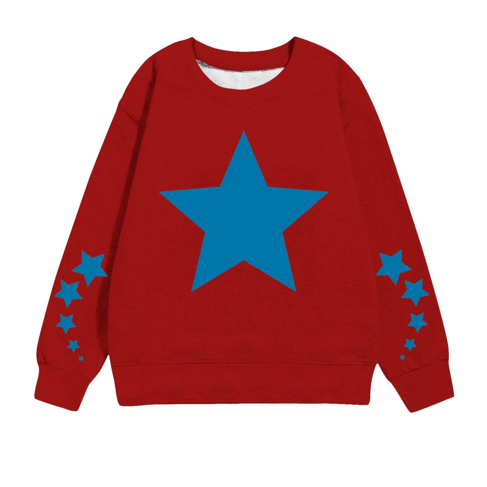 Frnrwgo Girls Sweatshirts for Kids Star Print Round Neck Pullover ...