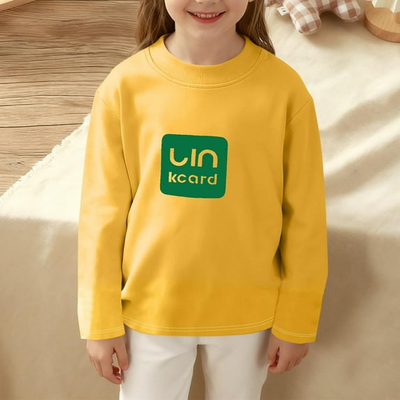Frnrwgo Kids Girls Sweatshirt Letter Print Crew Neck Shirt Loose Fit ...