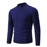 Frnrwgo Mens Long Sleeve Sweater Turtleneck Solid Stretchy Simple for ...