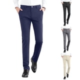 Frnrwgo Mens Stretch Trousers High Elasticity Breathable Lightweight ...