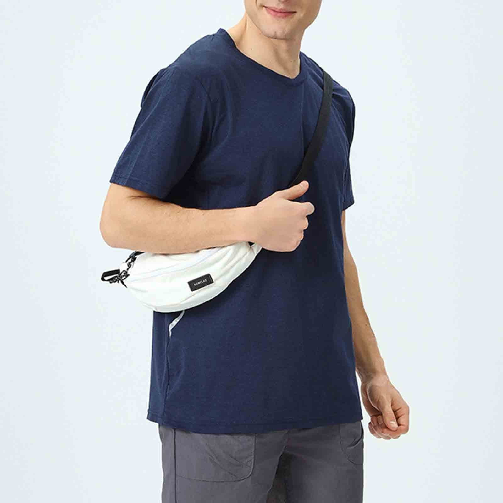 Frnrwgo Mens T-Shirts Solid Color Fashion Tee Crew Neck Comfort Fitness ...