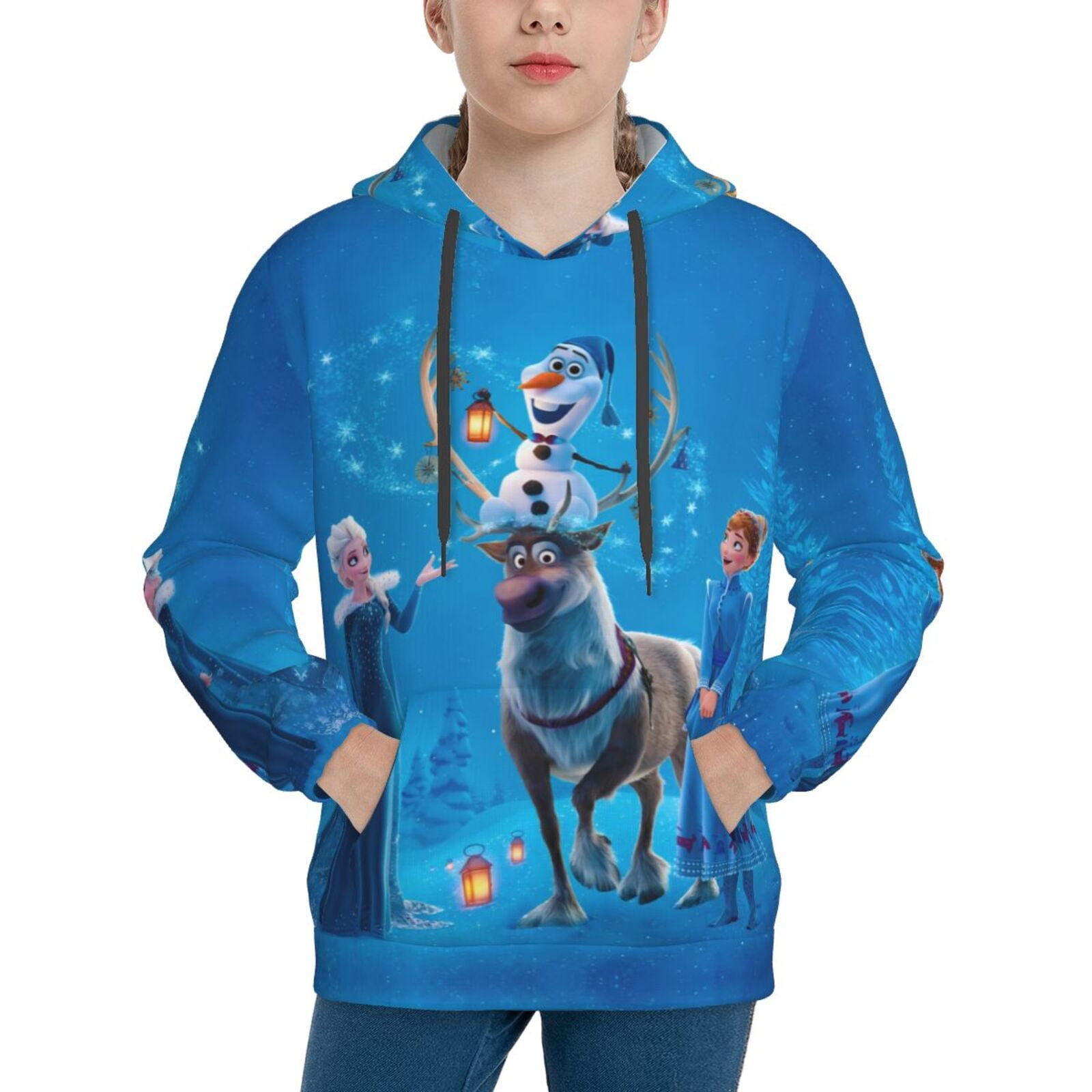 Fro-zen Teens Hoodie Sweatshirt, Unisex Casual Long Sleeve Pullover ...