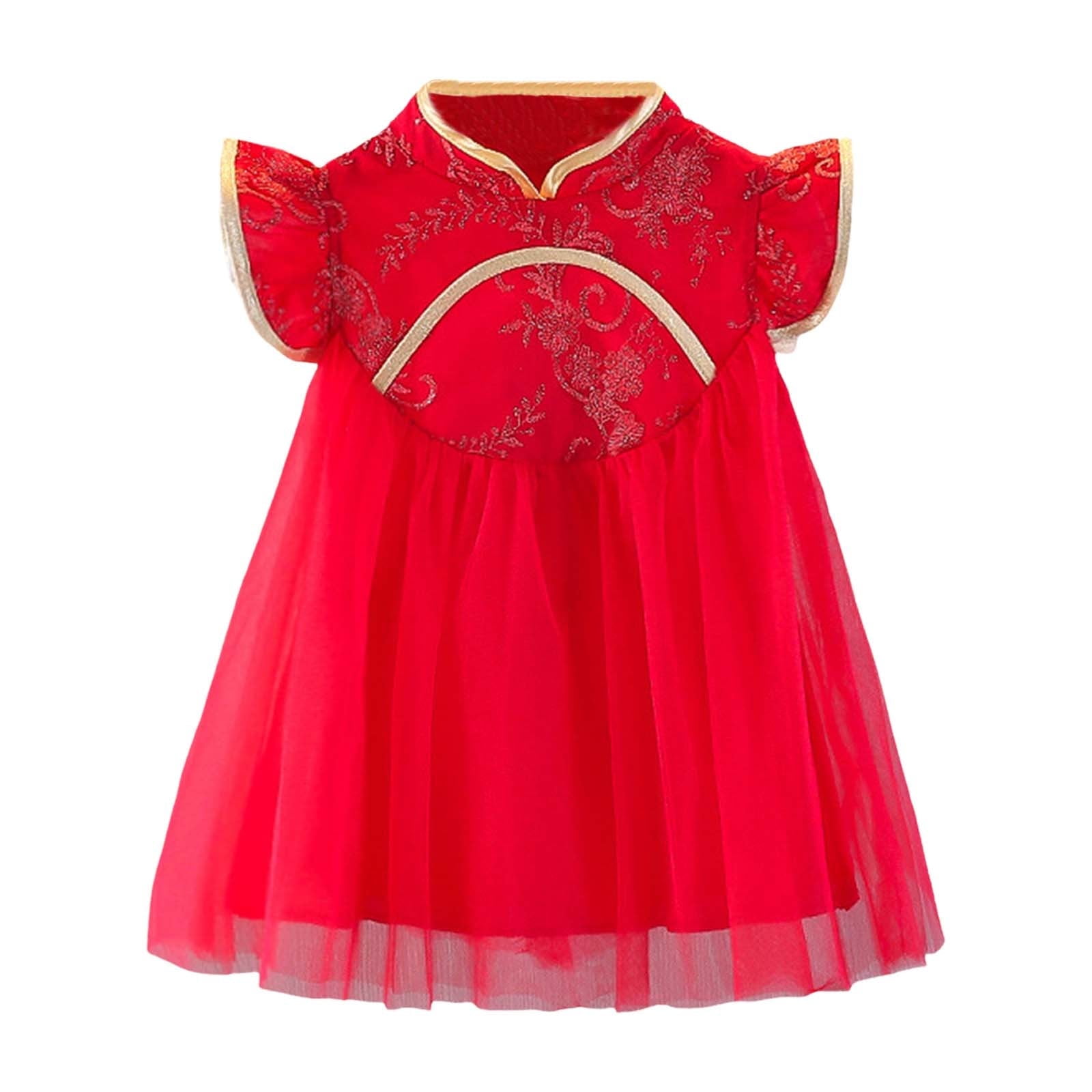 Frocks Girls 3_4years 1st Birthday Outfit Girl FANCYKIDS Girls Chinese ...