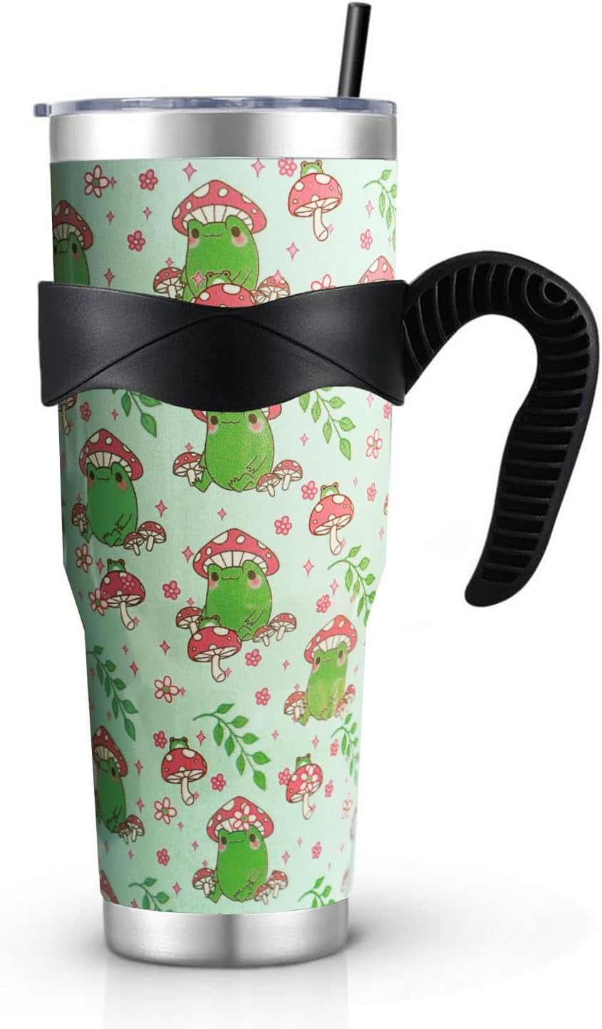 Frog 40 oz Tumbler with Handle Lid and Straw,Frog Gifts for Women,Cute ...