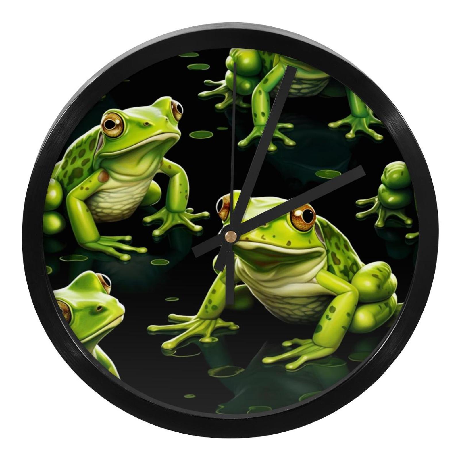 Frog 9.8 Inch Silent Non-Ticking Round Digital Wall Clock, Battery ...