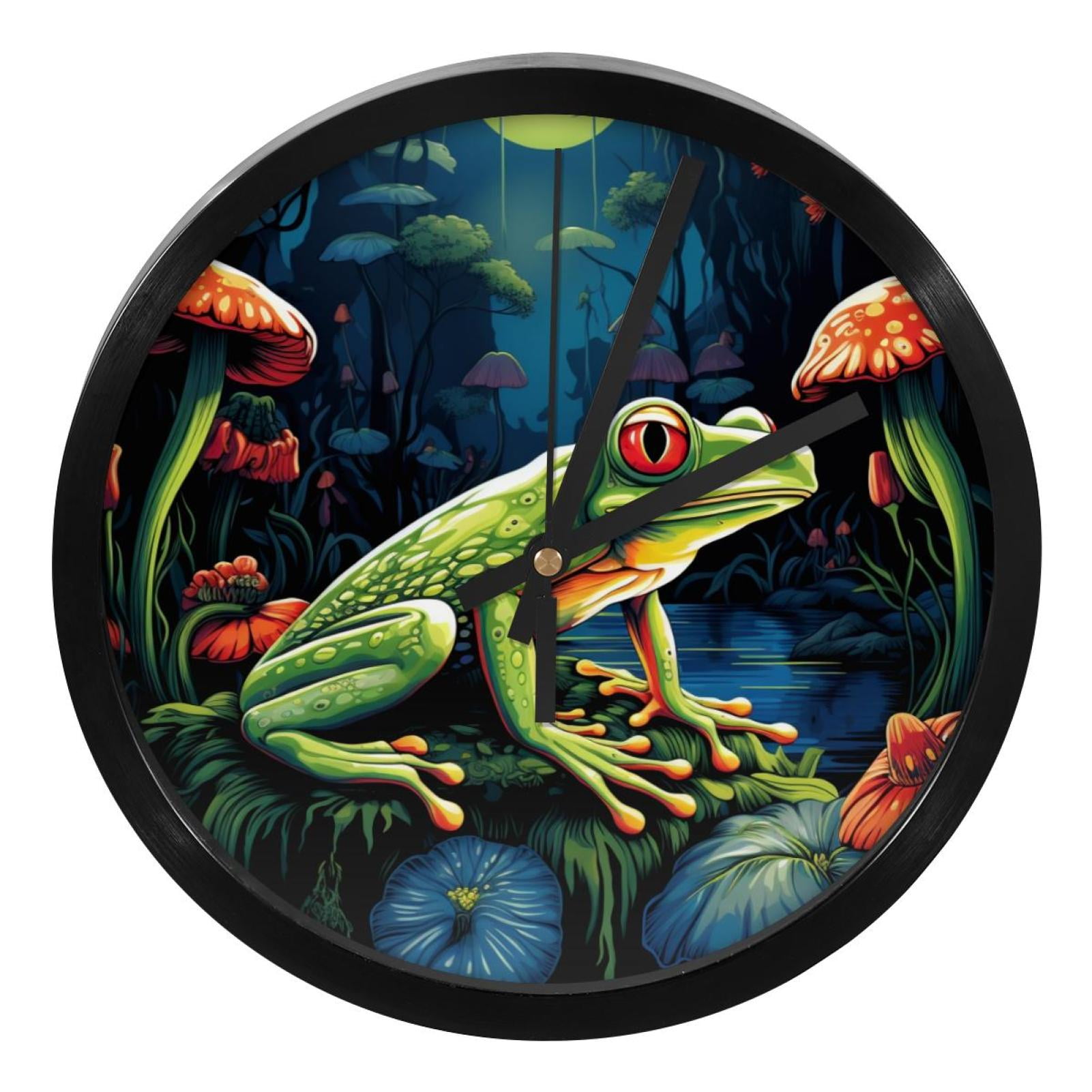 Frog 9.8 Inch Silent Round Digital Wall Clock, Battery Operated, Easy ...