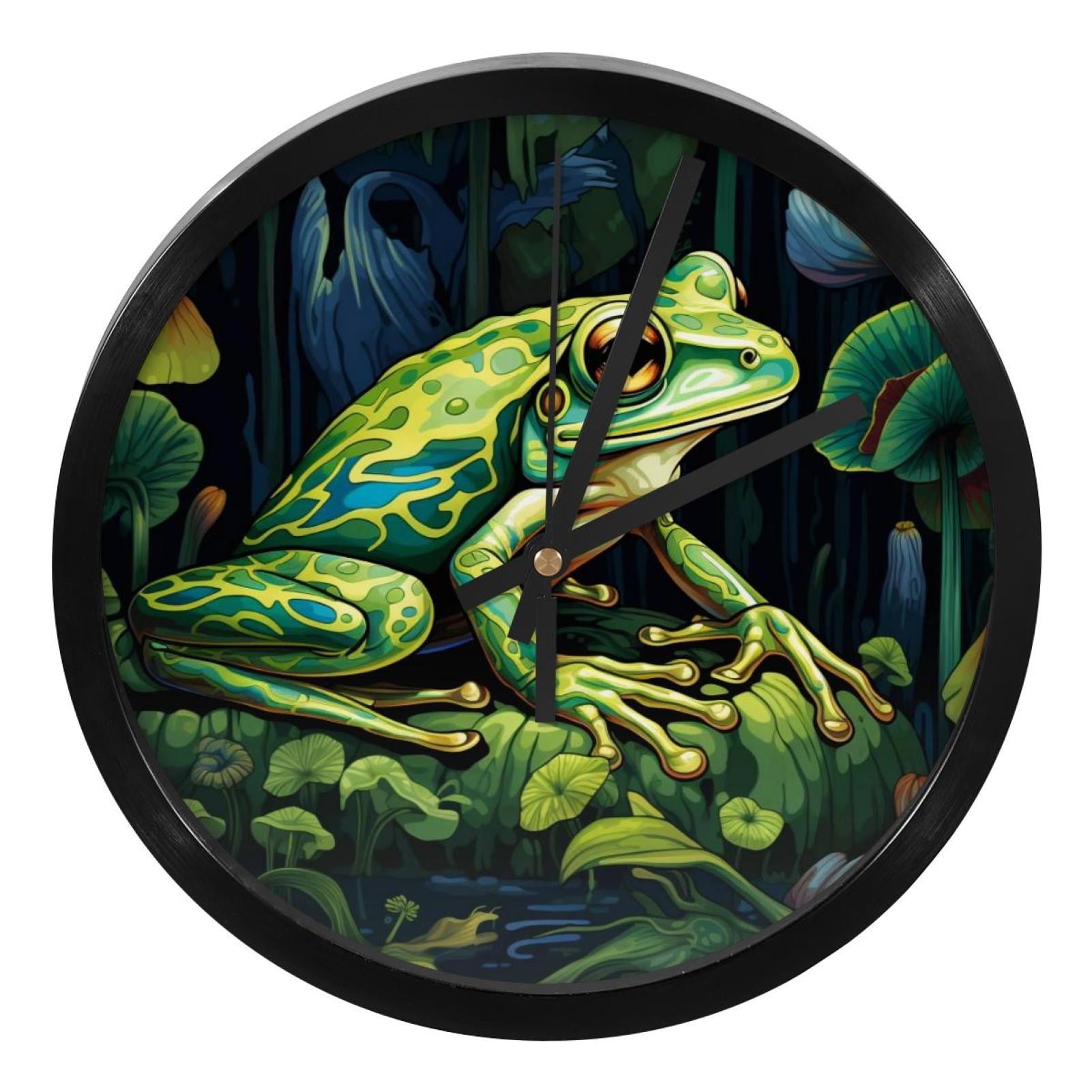 Frog 9.8 Inches Silent Wall Clock, Round Digital Battery Operated Clock ...
