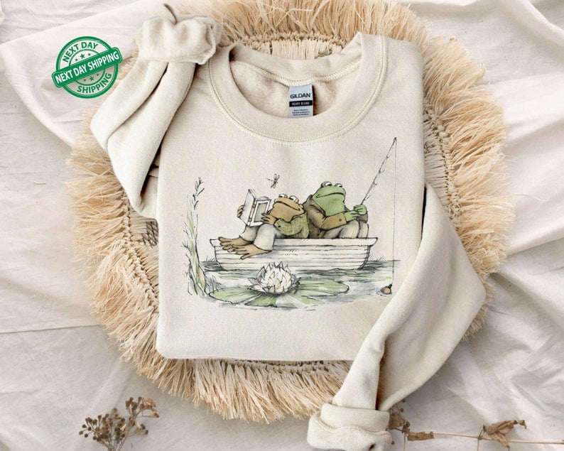 Frog 90s Graphic Sweatshirt, Unisex Oversize Cotton Toad Sweatshirt ...