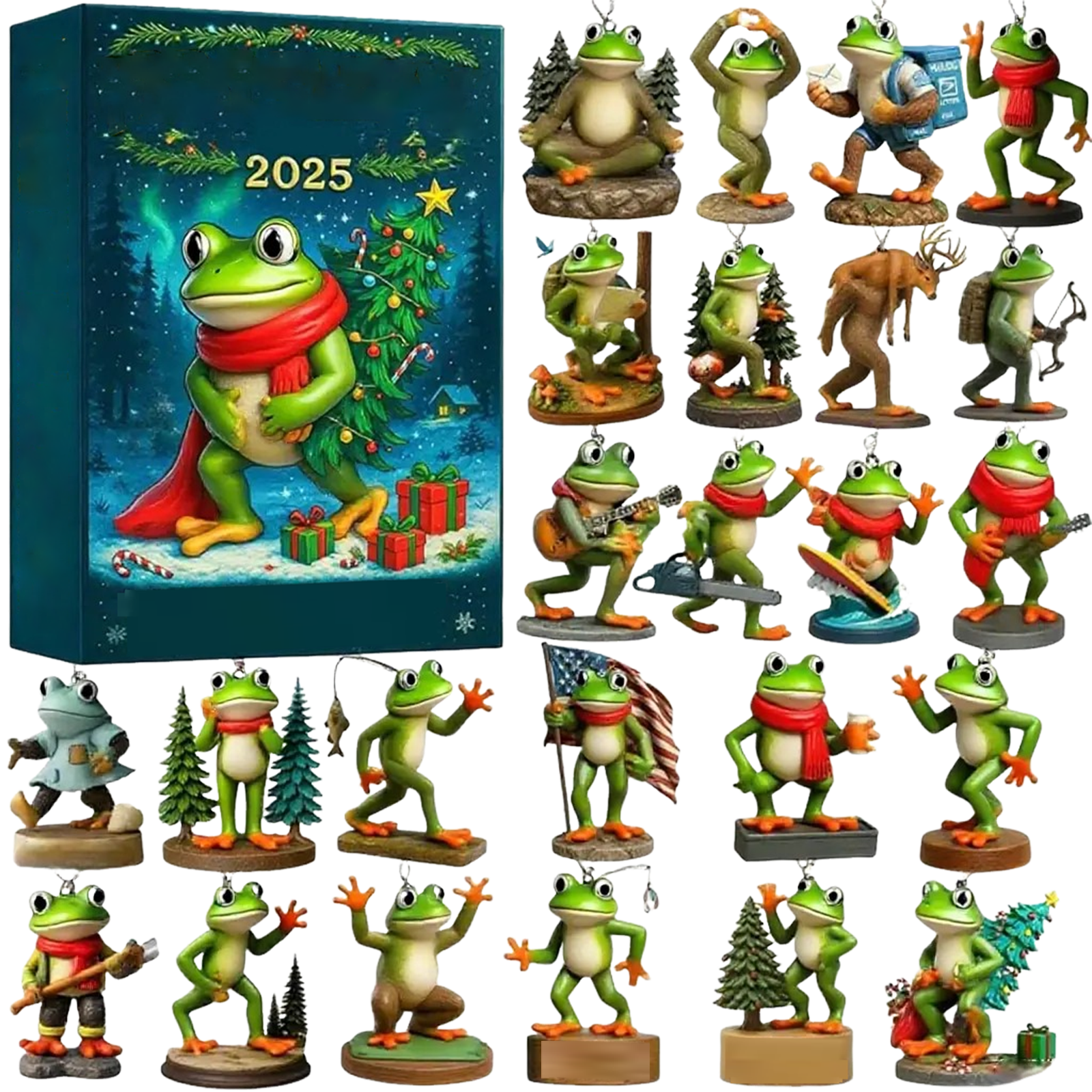 Frog Advent Calendar 2025, 24 Days Christmas Countdown with Whimsical ...
