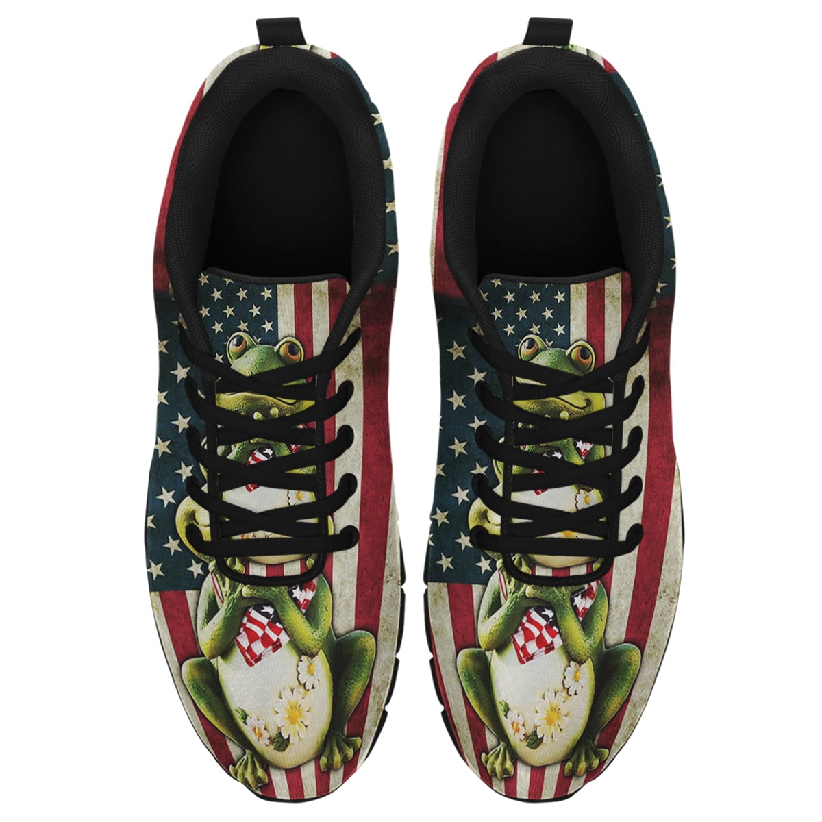 Frog American Flag Running Shoes Sneakers Mesh Black Size 11.5 ...
