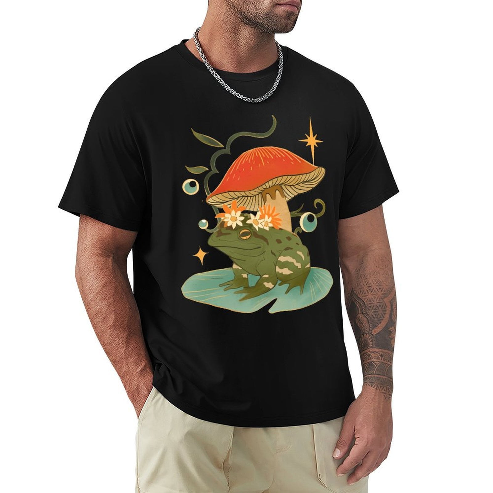 Frog And Toad Dapper Men's Cotton Short Sleeve HD Print Tee for Casual ...