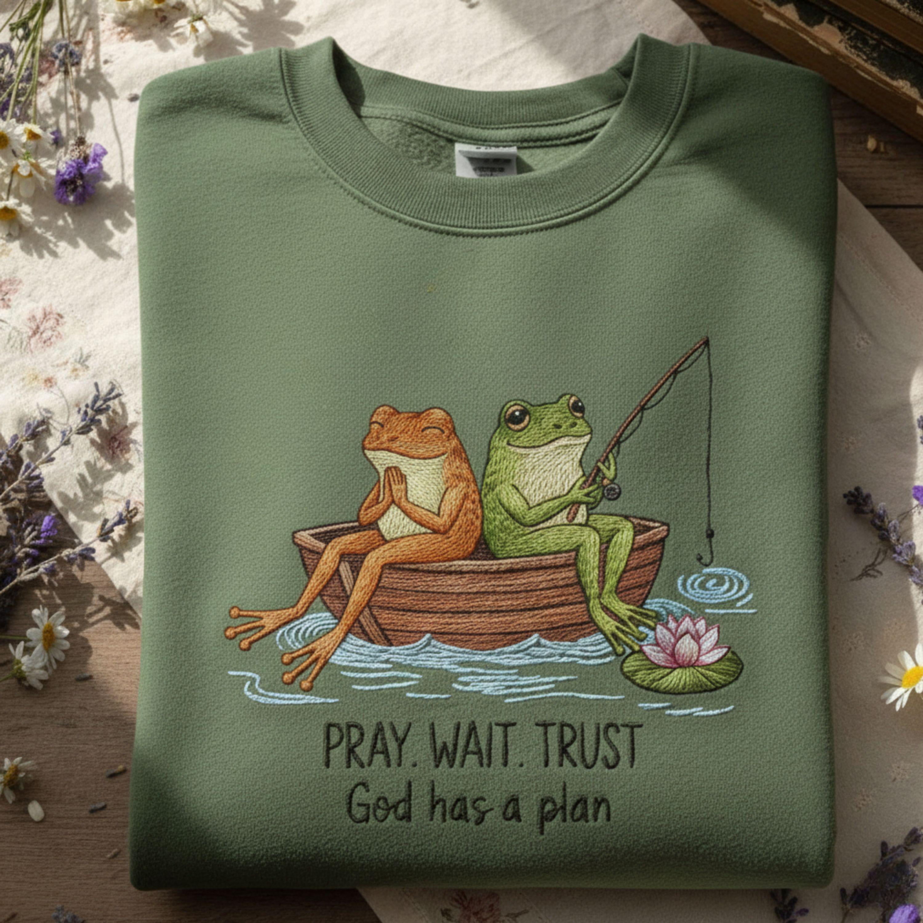 Frog And Toad Embroidered Sweatshirt Jesus Lover Crewneck Cottagecore ...