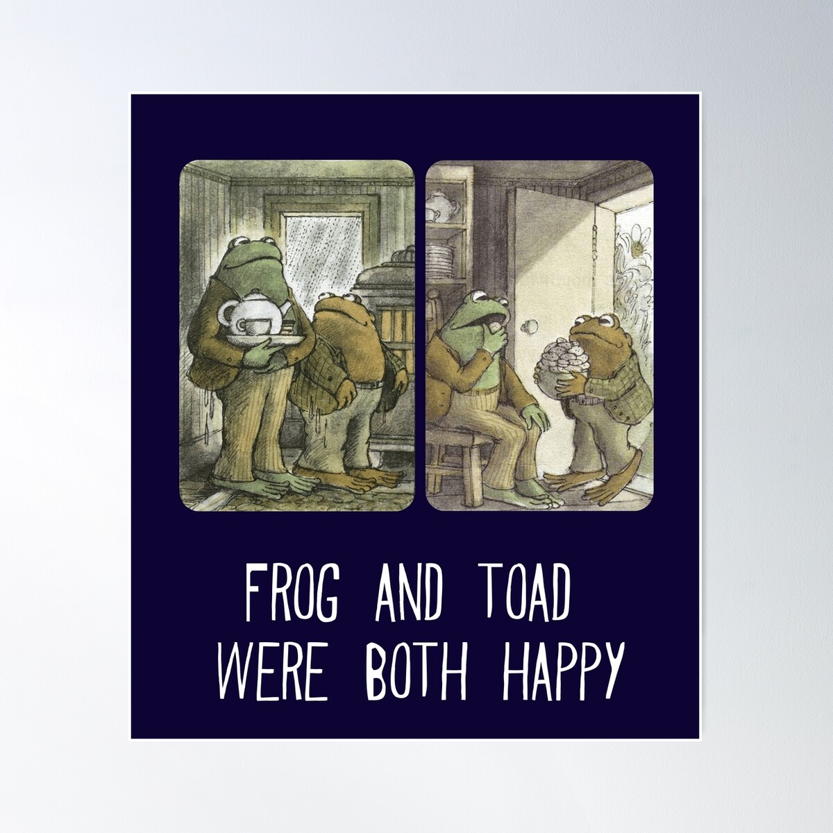 Frog And Toad Were Both Happy Poster Wall Art, Modern Wall Decor For ...
