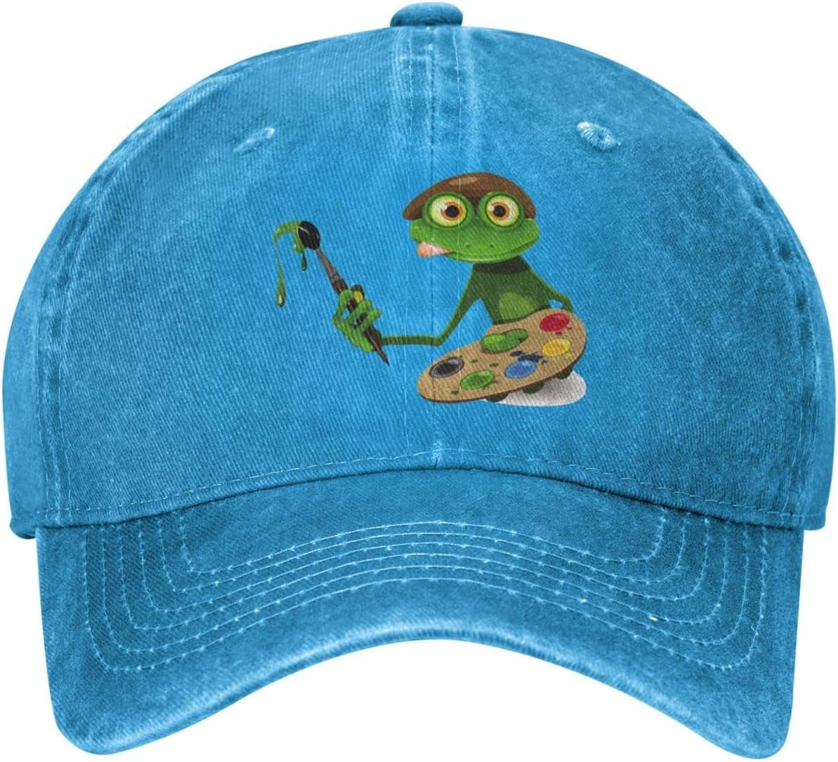 Frog Artist Vintage Distressed Adjustable Washed Denim Low Profile Mens ...