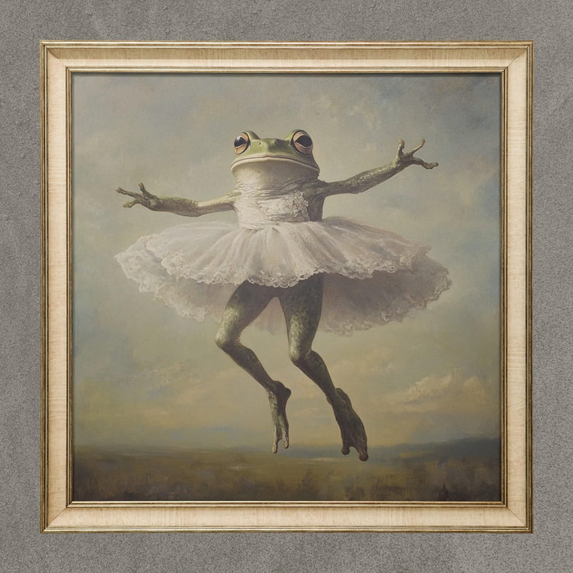 Frog Ballerina Wall Art, Funny Frog Vintage Poster, Ballet Frog ...