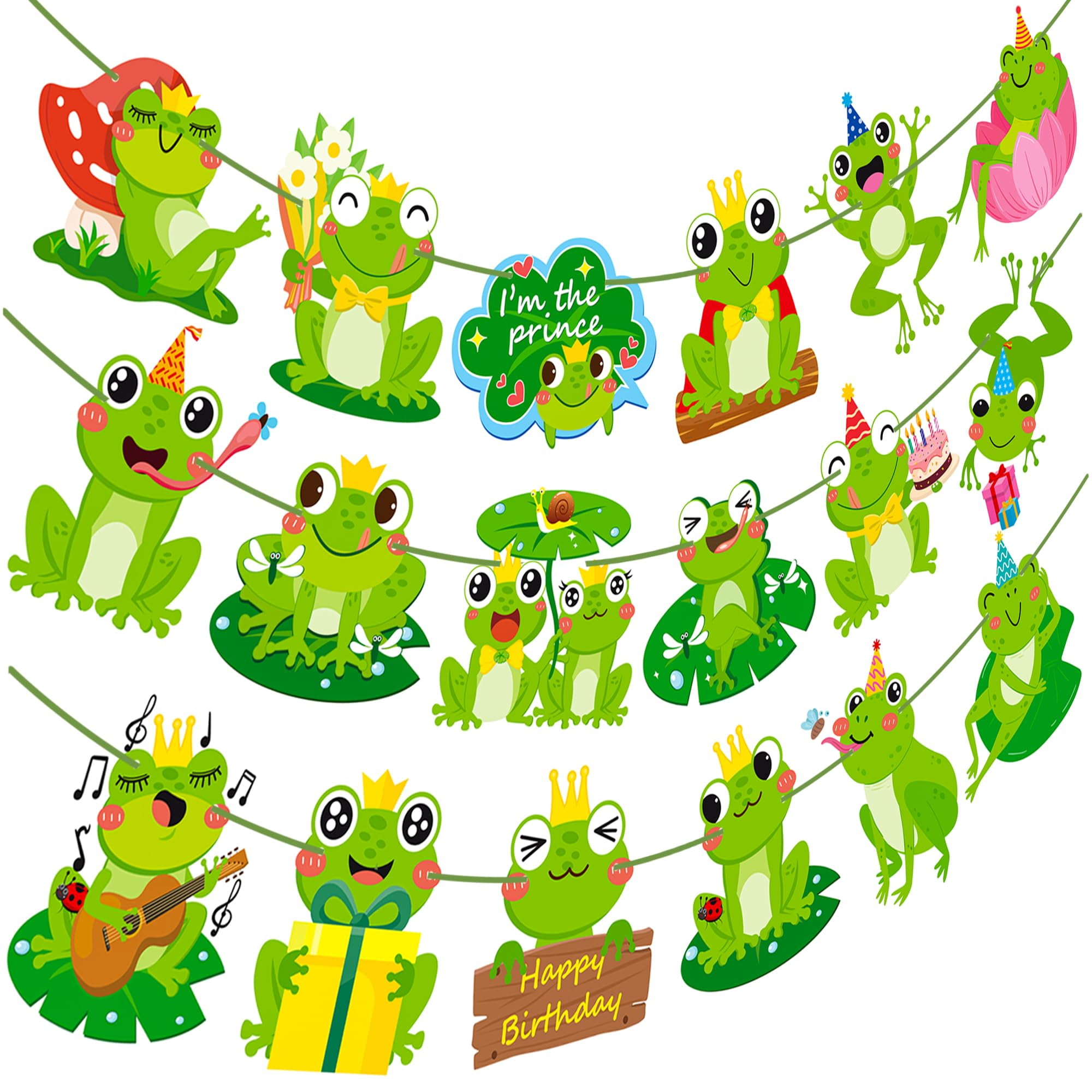 Frog Banners Frog Prince Party Decorations Green Frog Birthday Party ...