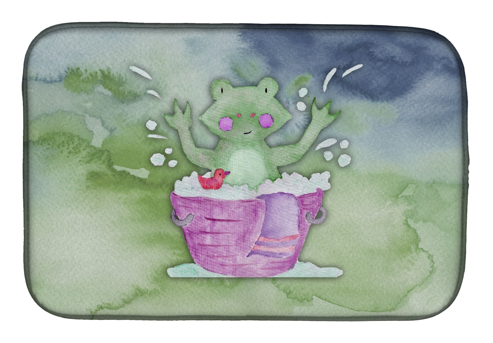 Frog Bathing Watercolor Dish Drying Mat - Walmart.com