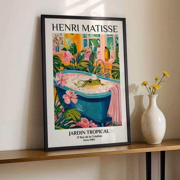 Frog Bathroom Art Print Henri Matisse Style Funny Animal Colorful ...