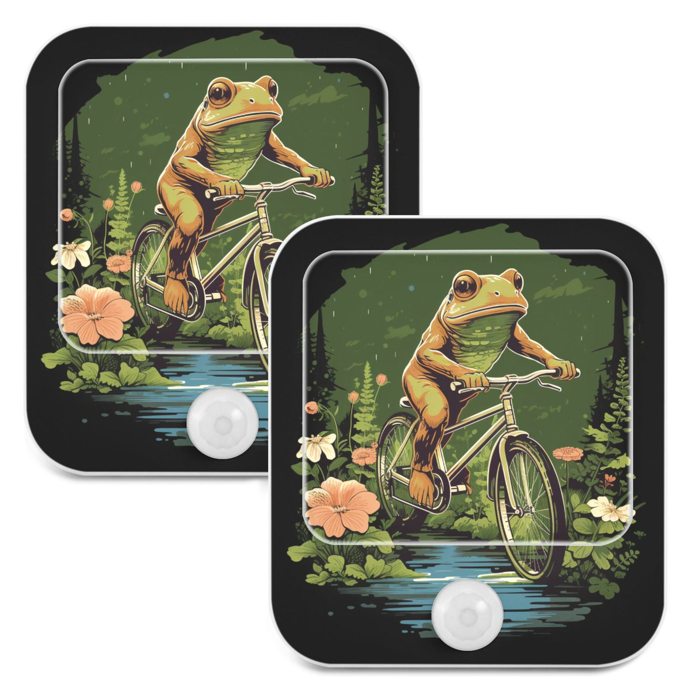Frog Bike Flowers Leaves Night Lights Plug into Wall LED with Auto ...