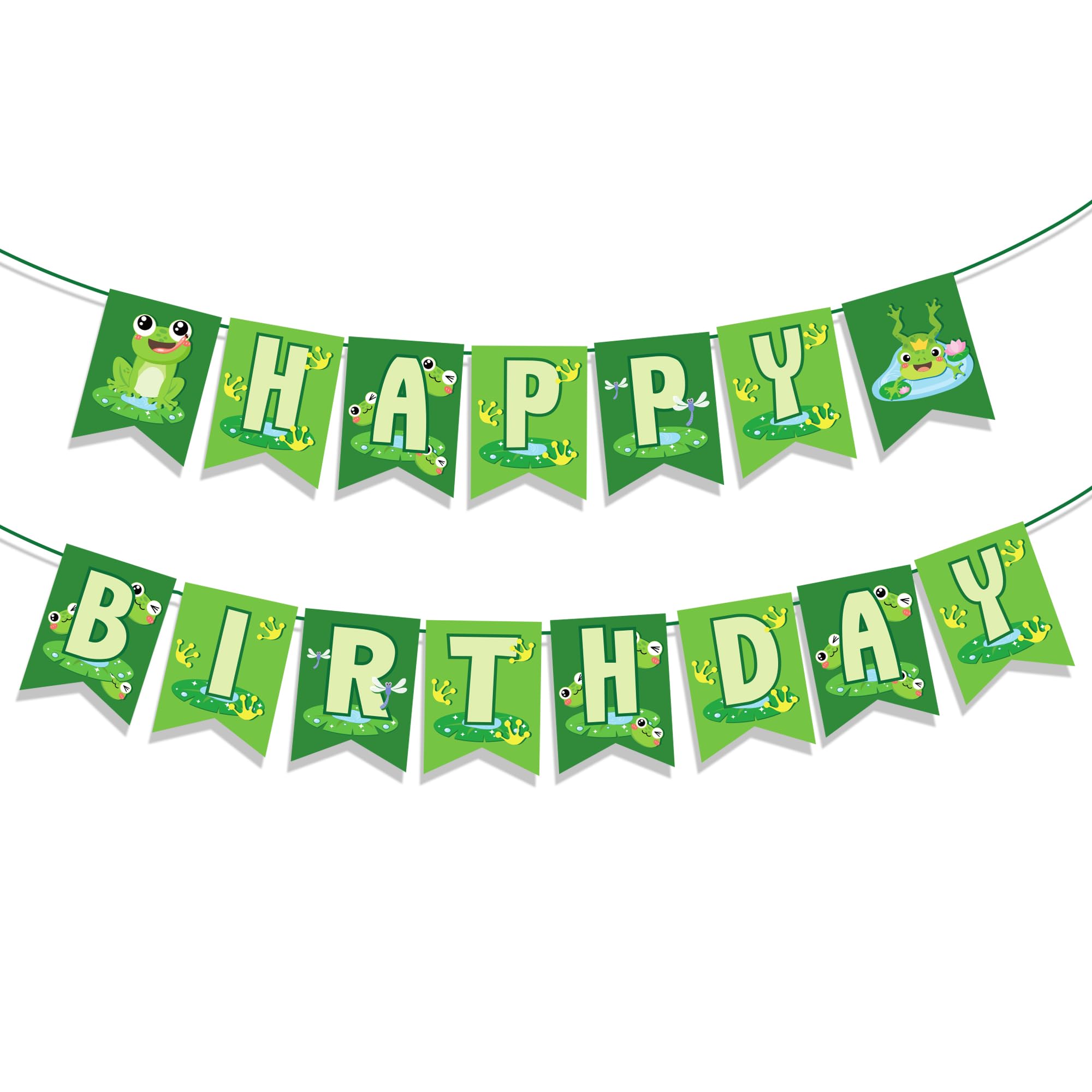 Frog Birthday Banners Frog Happy Birthday BSL1 Banner Frogs Party ...