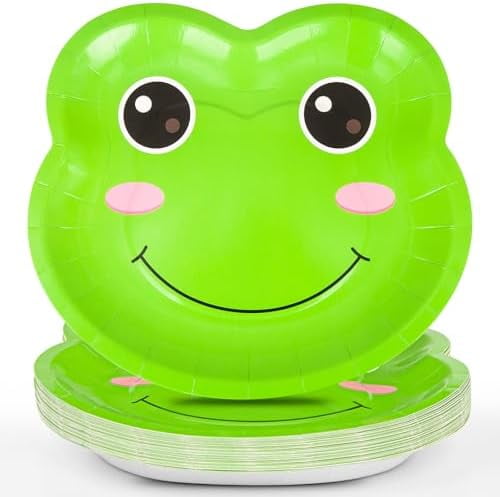 Frog Birthday Decorations 40-Pack Frog Paper Plates 9-Inch Frog ...