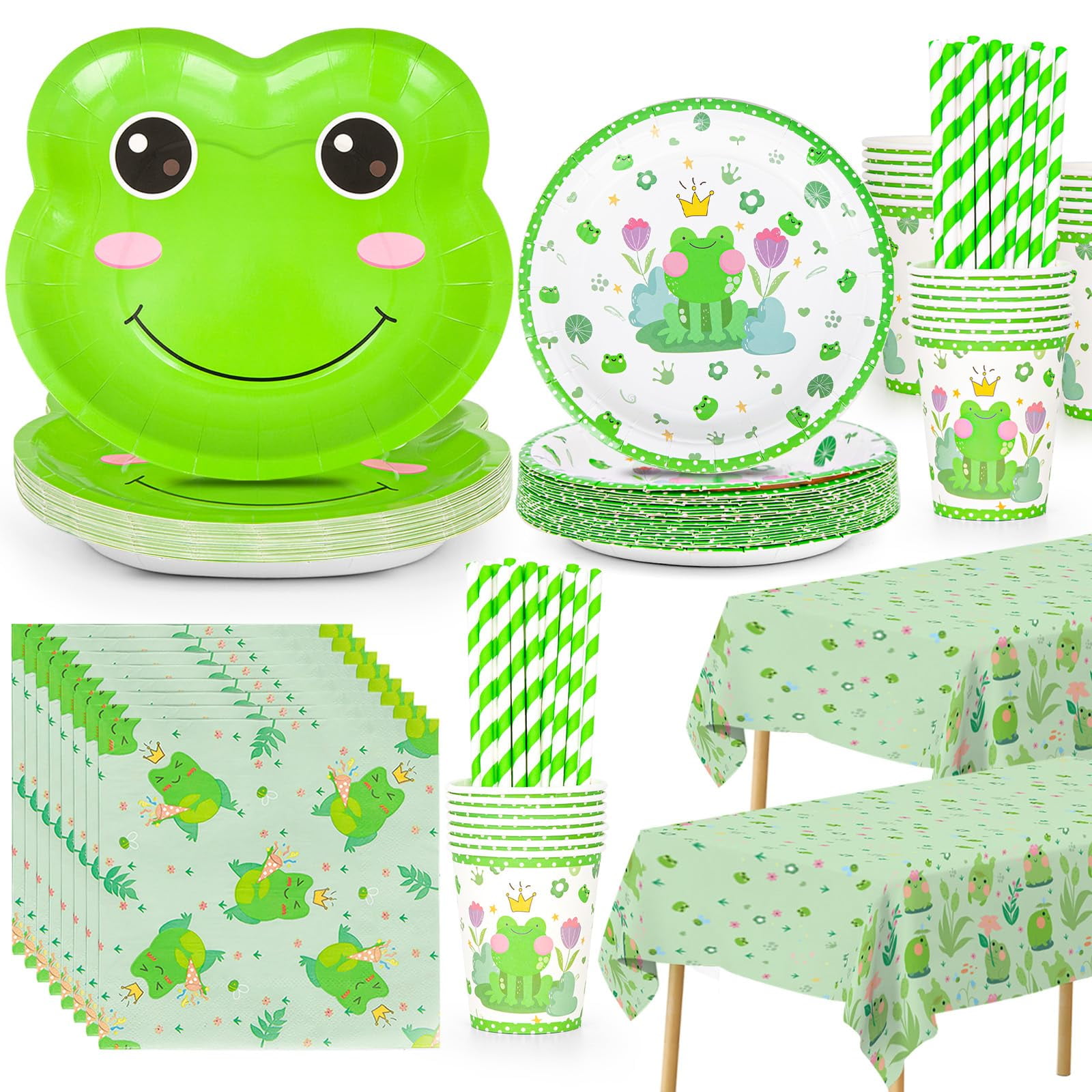 Frog Birthday Decorations Paper Plates Disposable BSL1 Party Decoration ...