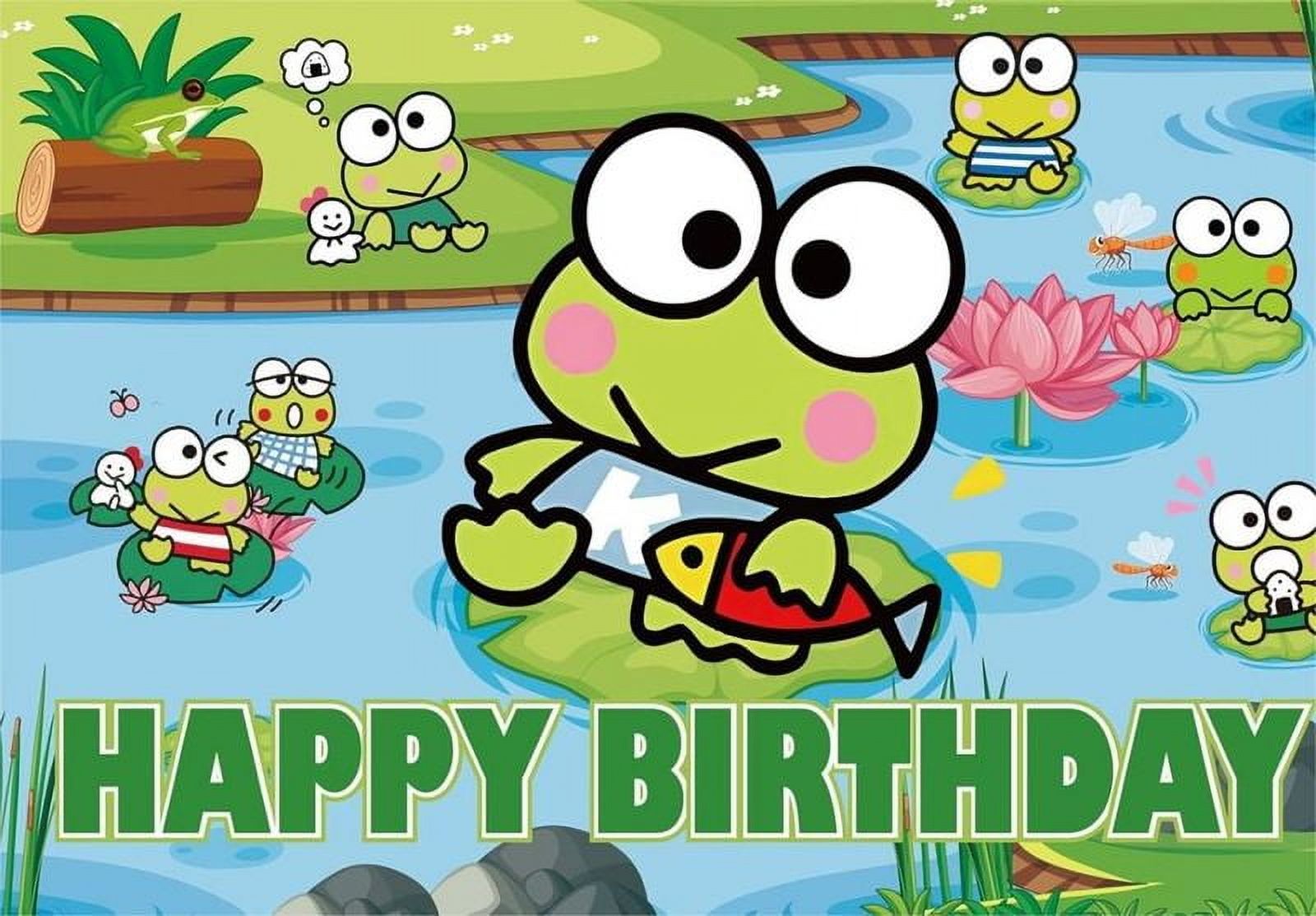 Frog Birthday Party Banner Decoration Kawaii Playfulness Backdrop ...