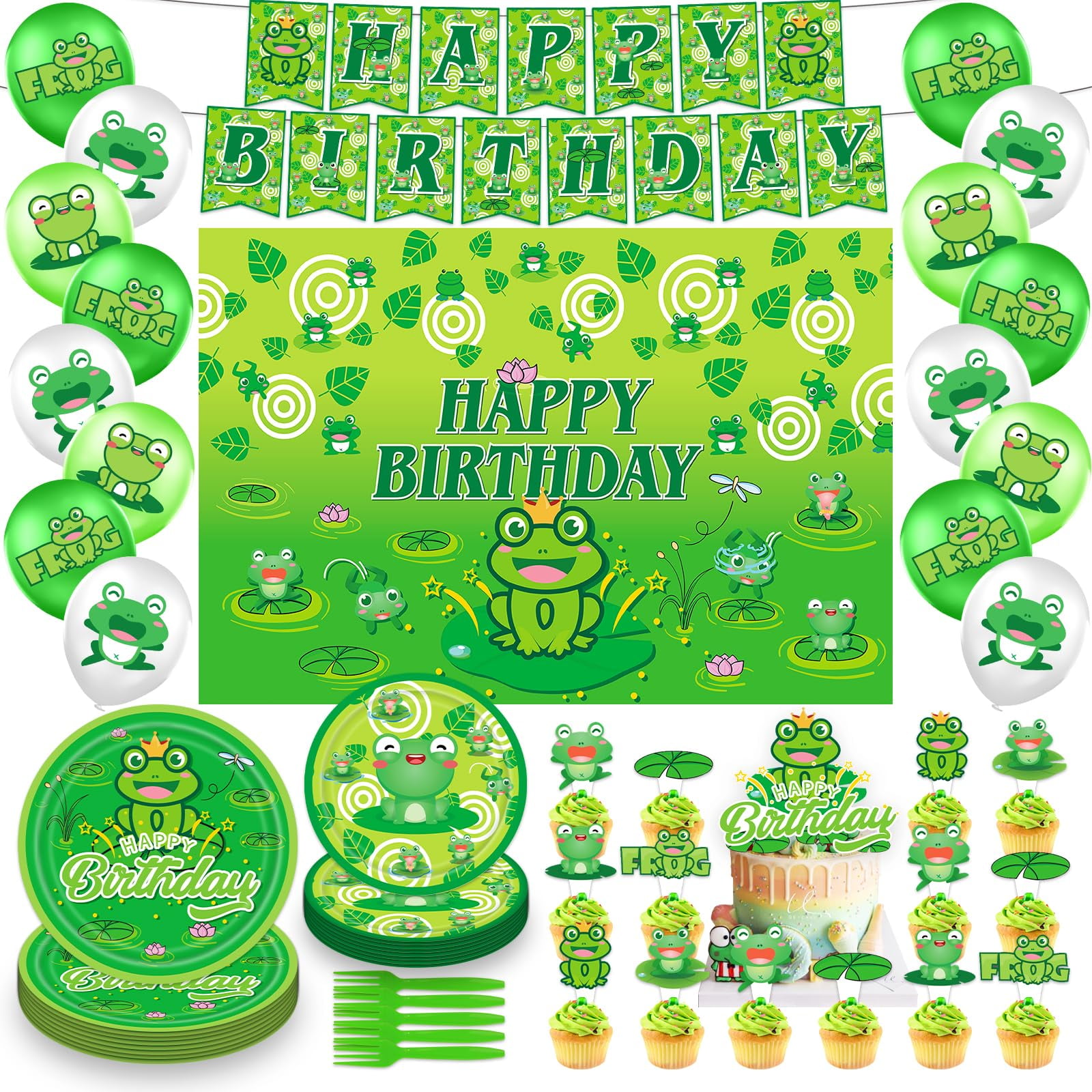 Frog Birthday Party Supplies,Frog OIF8 Birthday Party Decorations ...
