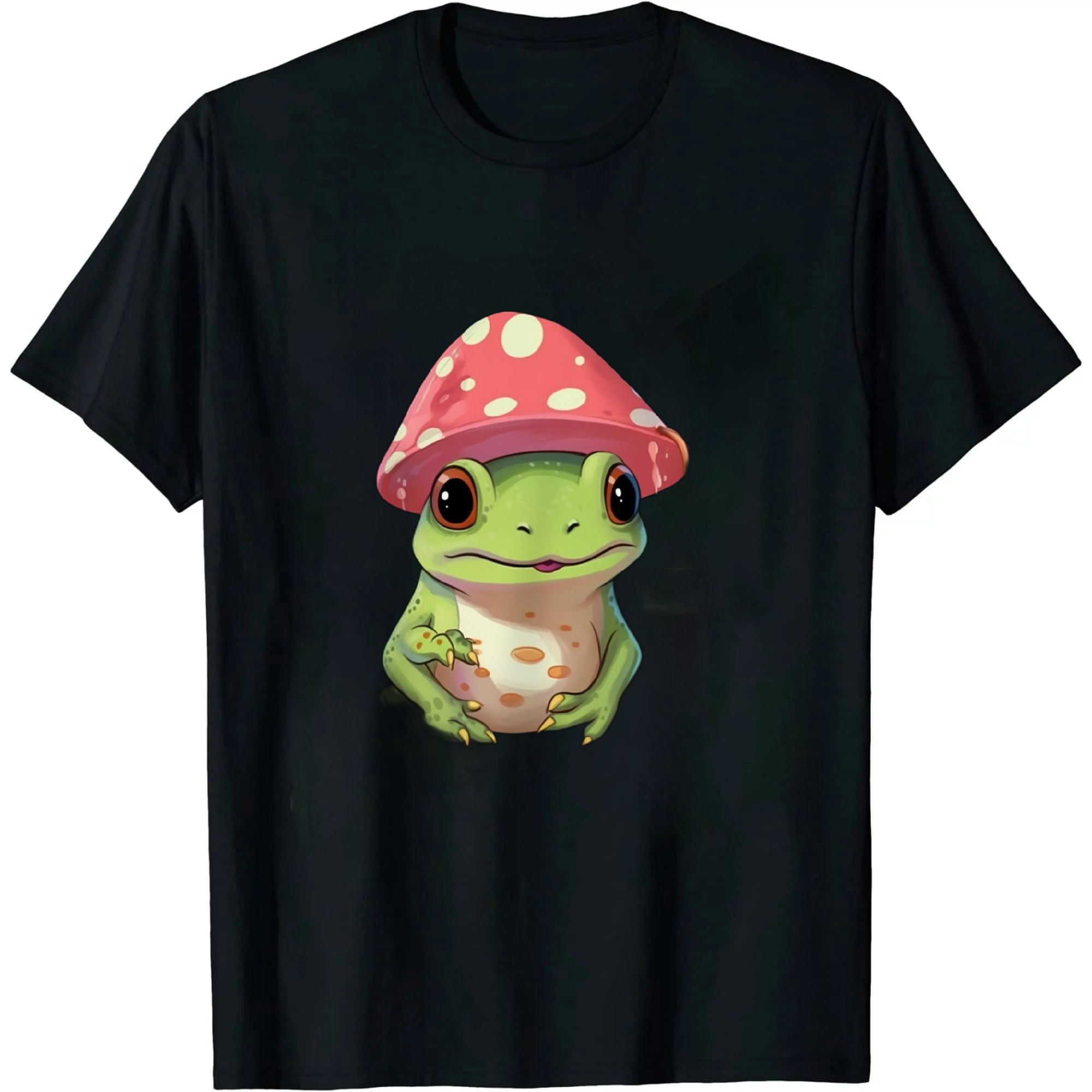 Frog Boba Tea Bubble Mushroom Hat Cottagecore Aesthetic Frog T-Shirt ...