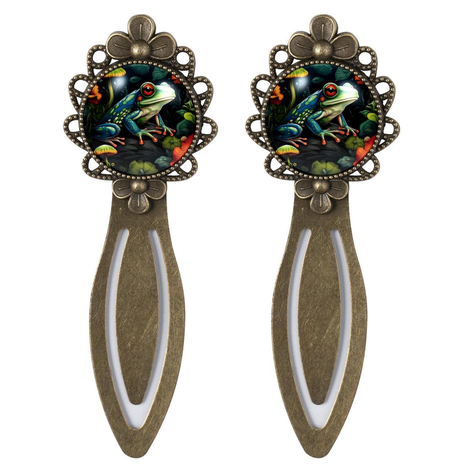 Frog Bookmark Set: Vintage Copper-Colored Lace Bookmarks - Reading ...