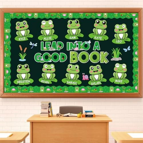 Frog Bulletin Board Decor Set Summer Green Classroom Decorations Paper ...