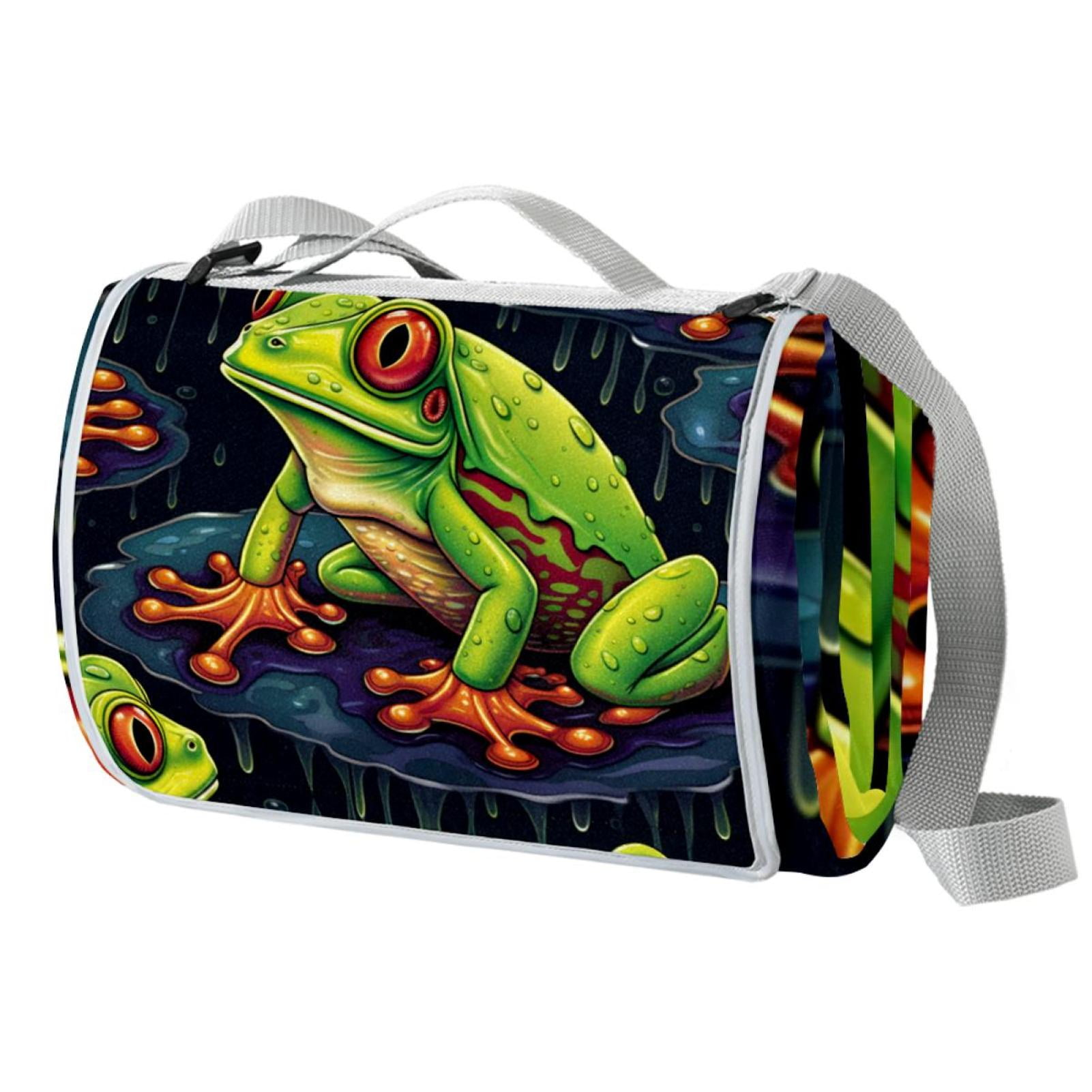 Frog Canvas Beach Blanket Picnic Mat - Oversized Outdoor Rug for Beach ...