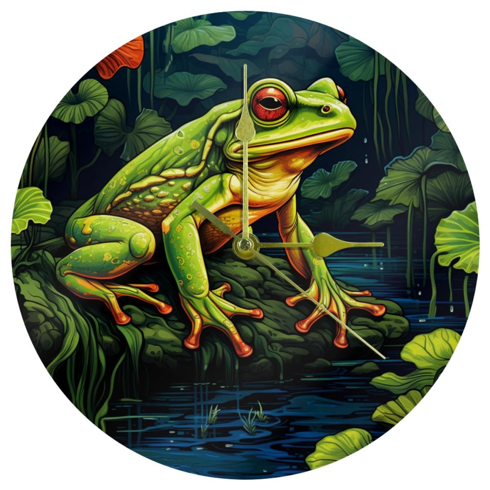Frog Circular Acrylic Wall Clock - Contemporary Design with Quartz ...