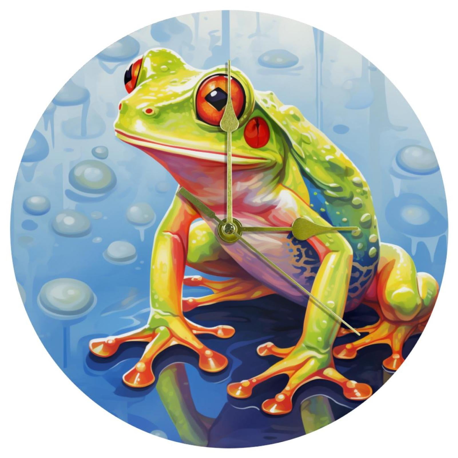 Frog Circular Acrylic Wall Clock - Contemporary Home Decor for Stylish ...
