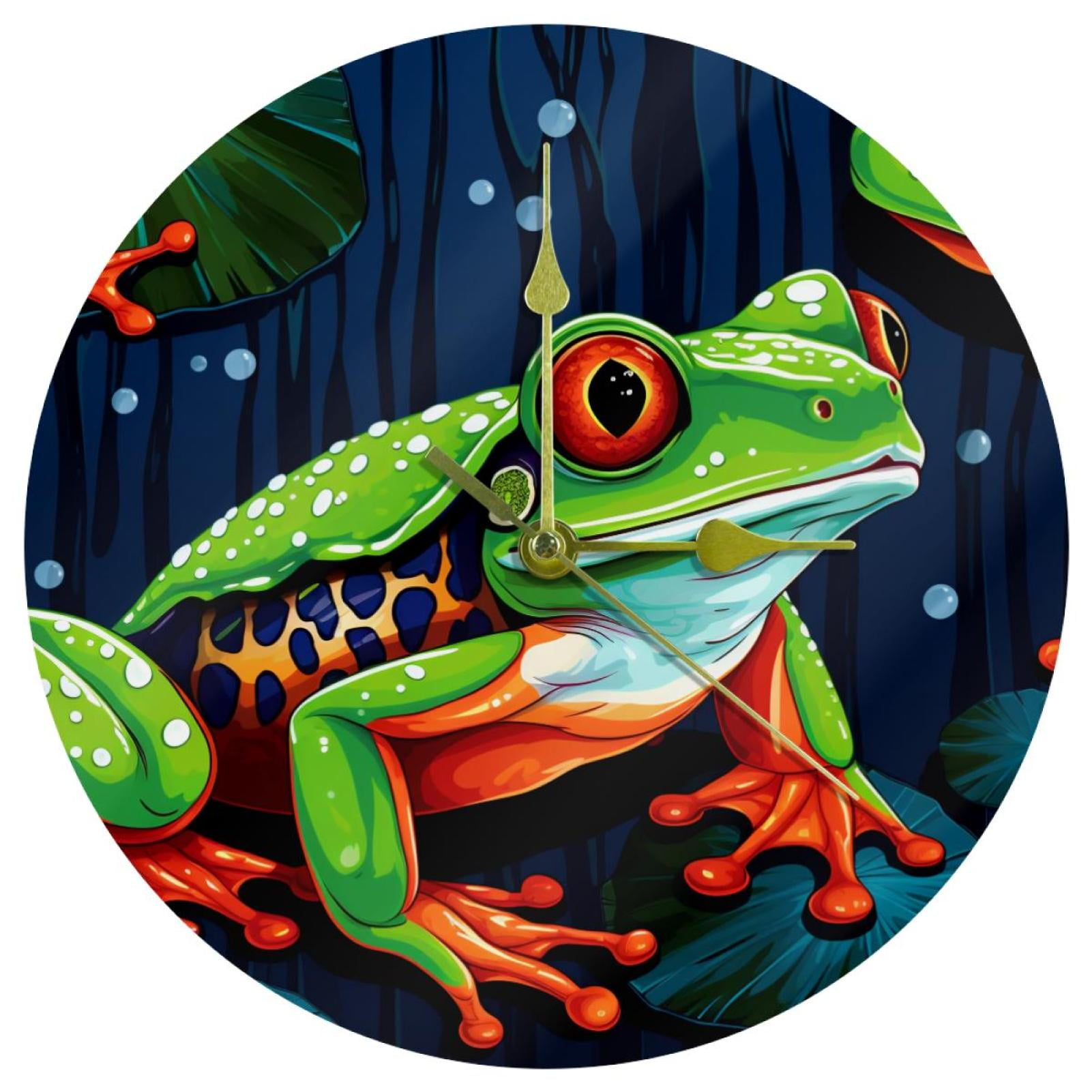 Frog Circular Acrylic Wall Clock - Elegant and Functional Timepiece ...
