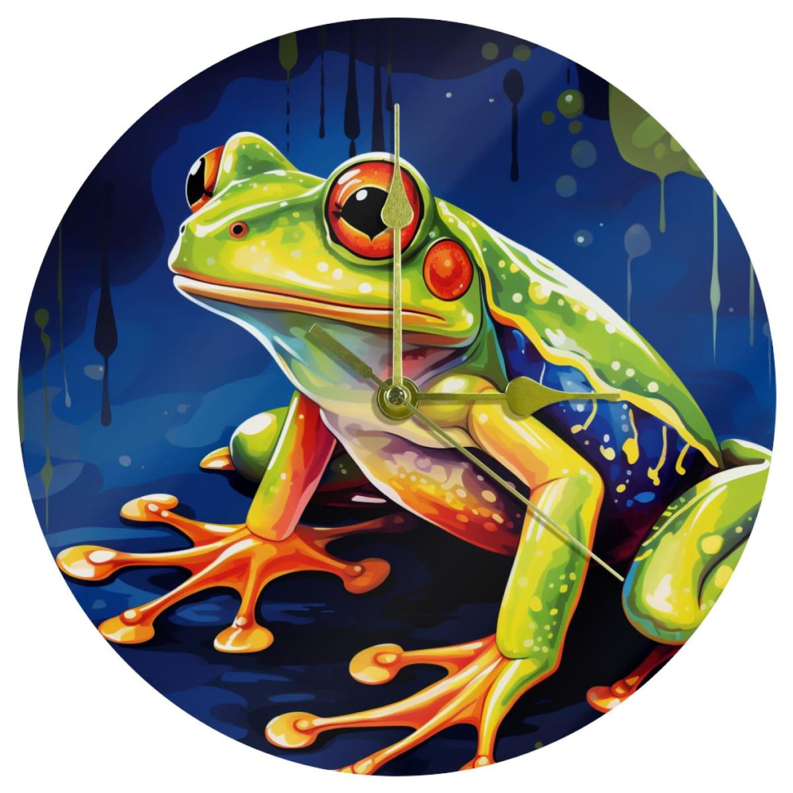 Frog Circular Acrylic Wall Clock - Elegant and Stylish Timepiece for ...