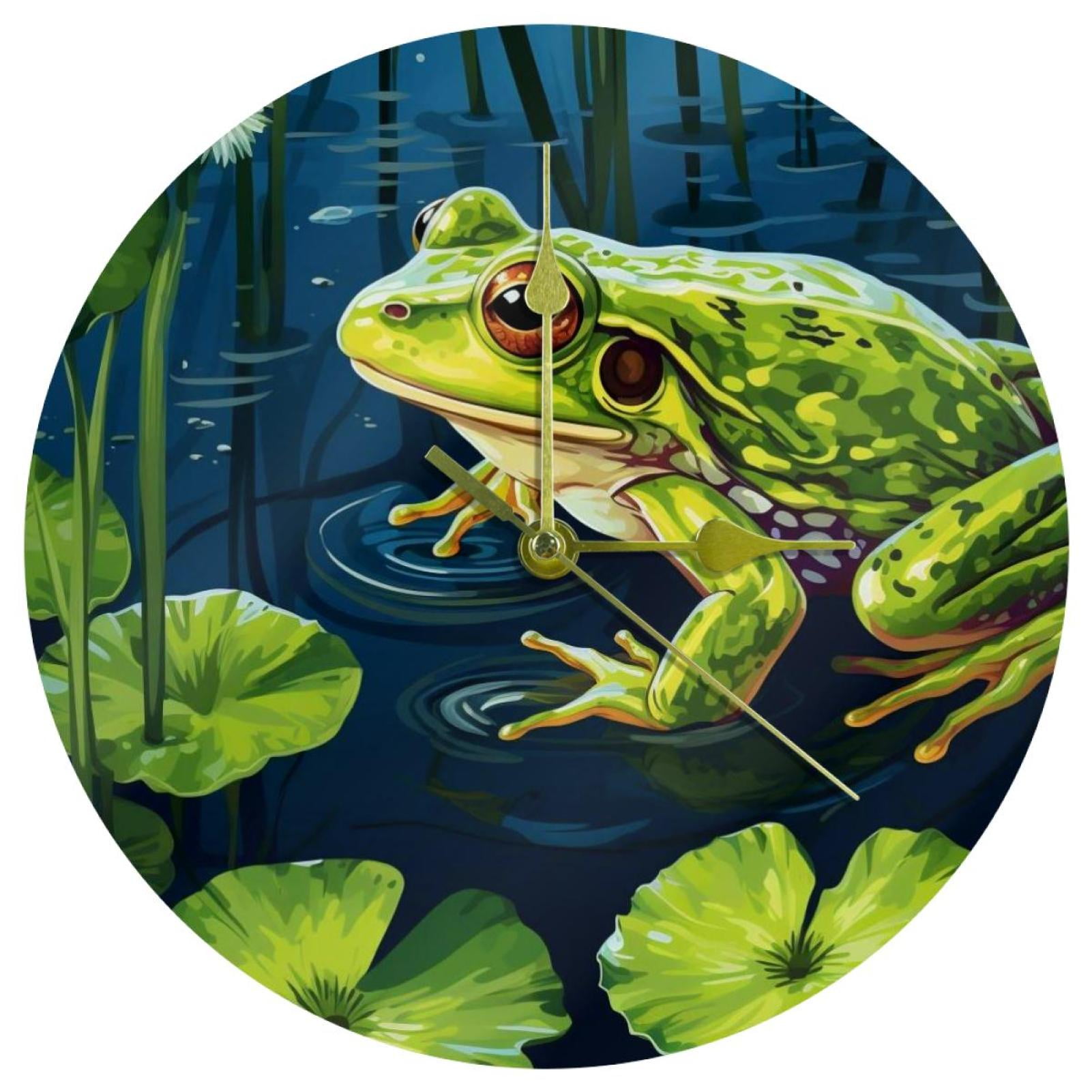 Frog Circular Acrylic Wall Clock - Sleek & Modern Timepiece for Stylish ...
