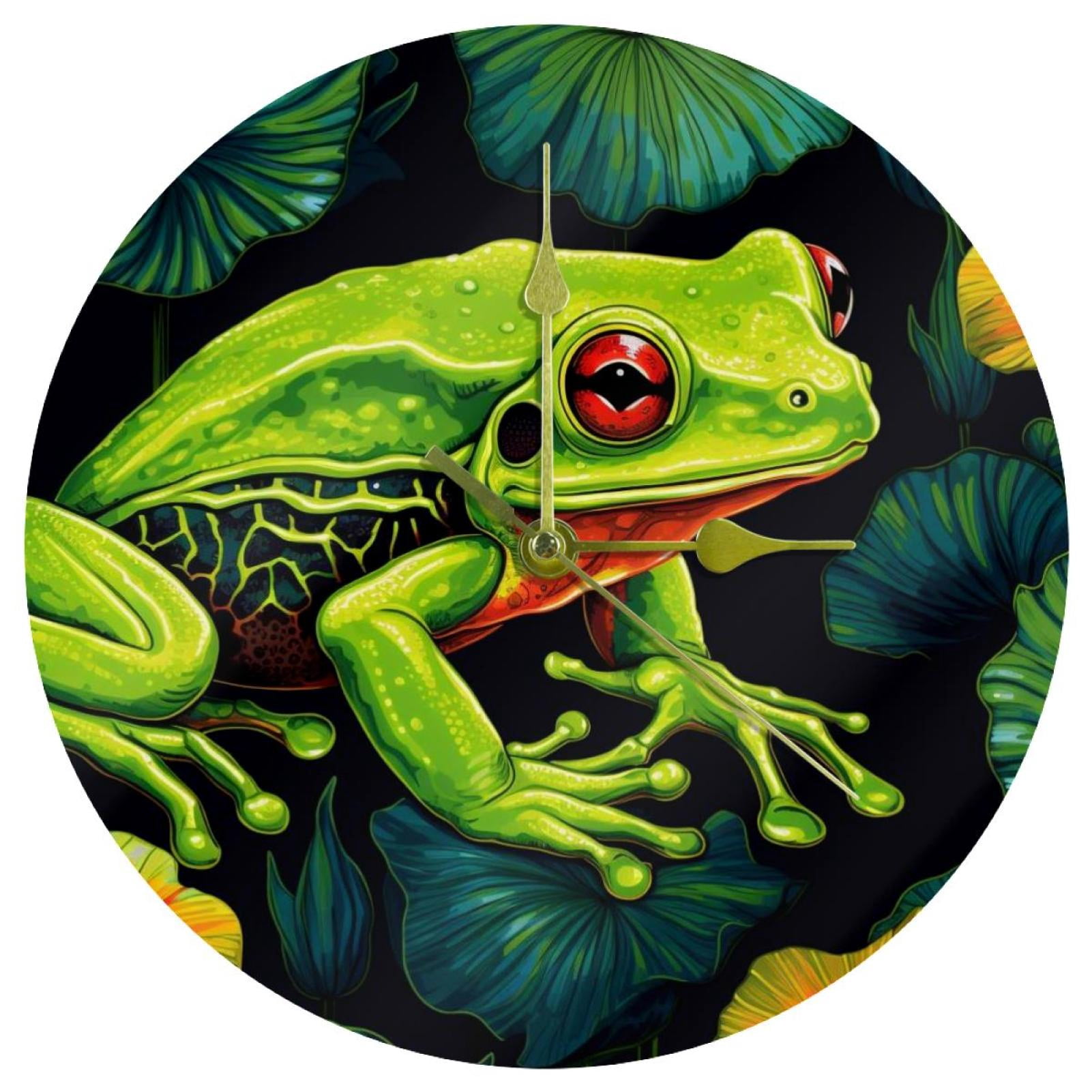 Frog Circular Acrylic Wall Clock - Sleek and Stylish Timepiece for ...
