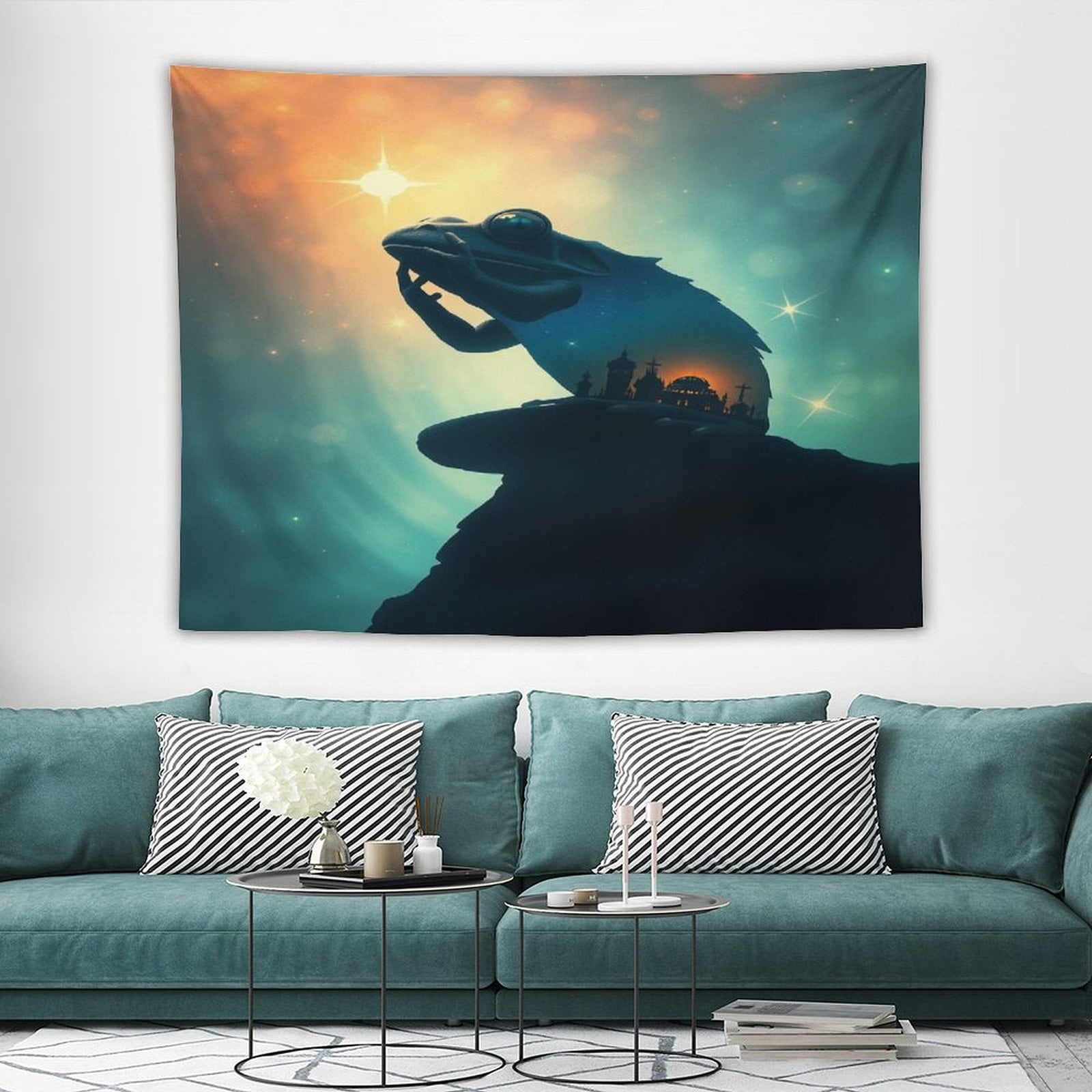 Frog City Stars Wall Tapestry Poster Mall Hanging Background Cloth ...