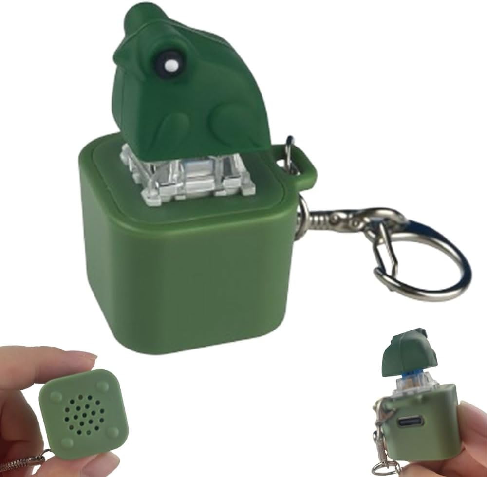 Frog Croaking Keychain with LED Lights & Sound – Rechargeable Croak or ...