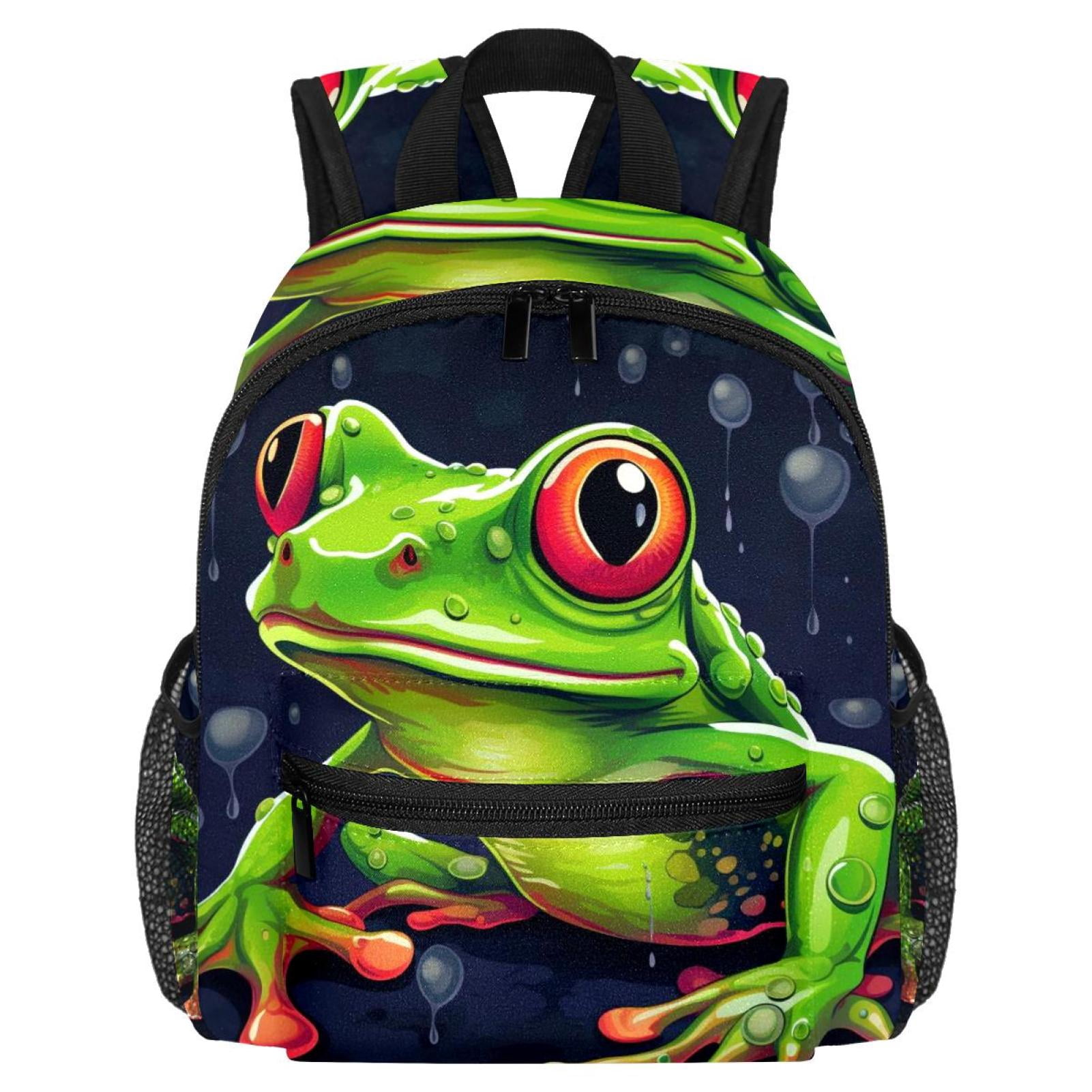 Frog Cute Book Bag with Adjustable Shoulder Strap, Large Capacity ...