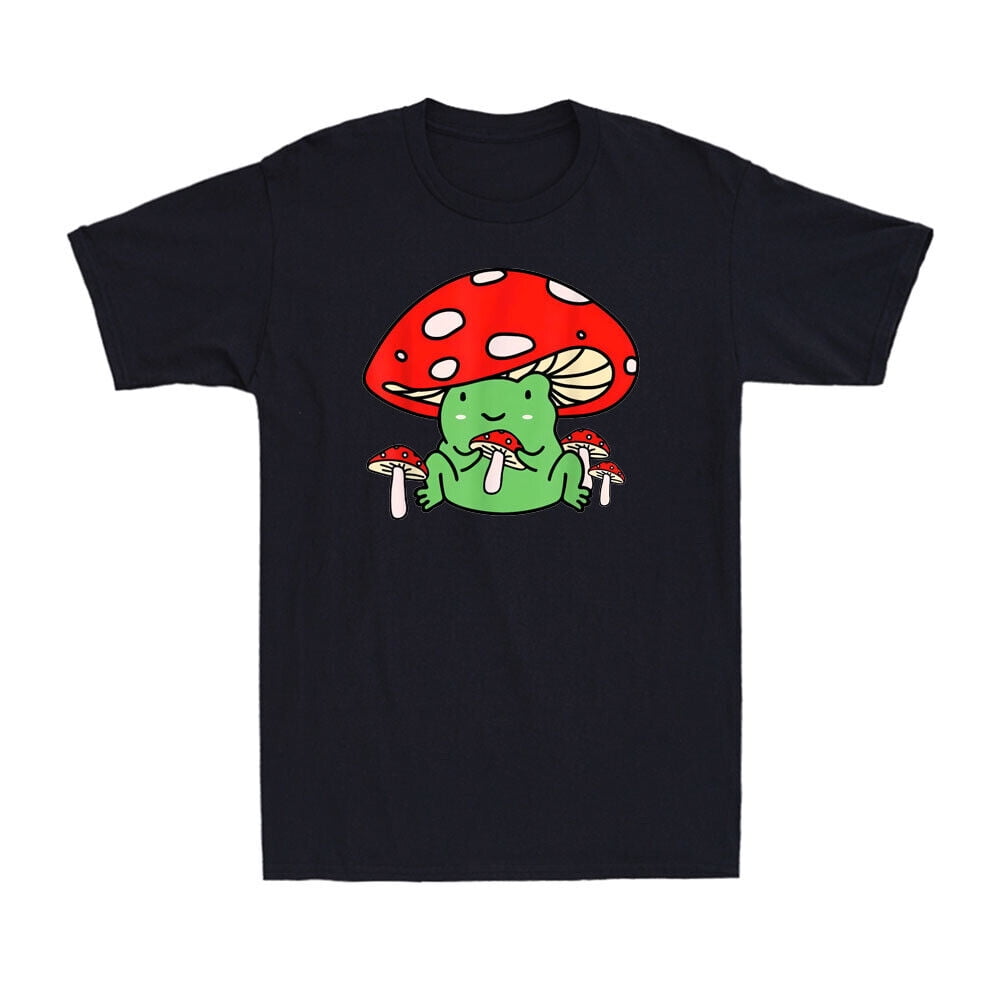 Frog Cute Mushroom Frog Mycology Lovers With Mushroom Hat Novelty Men's ...