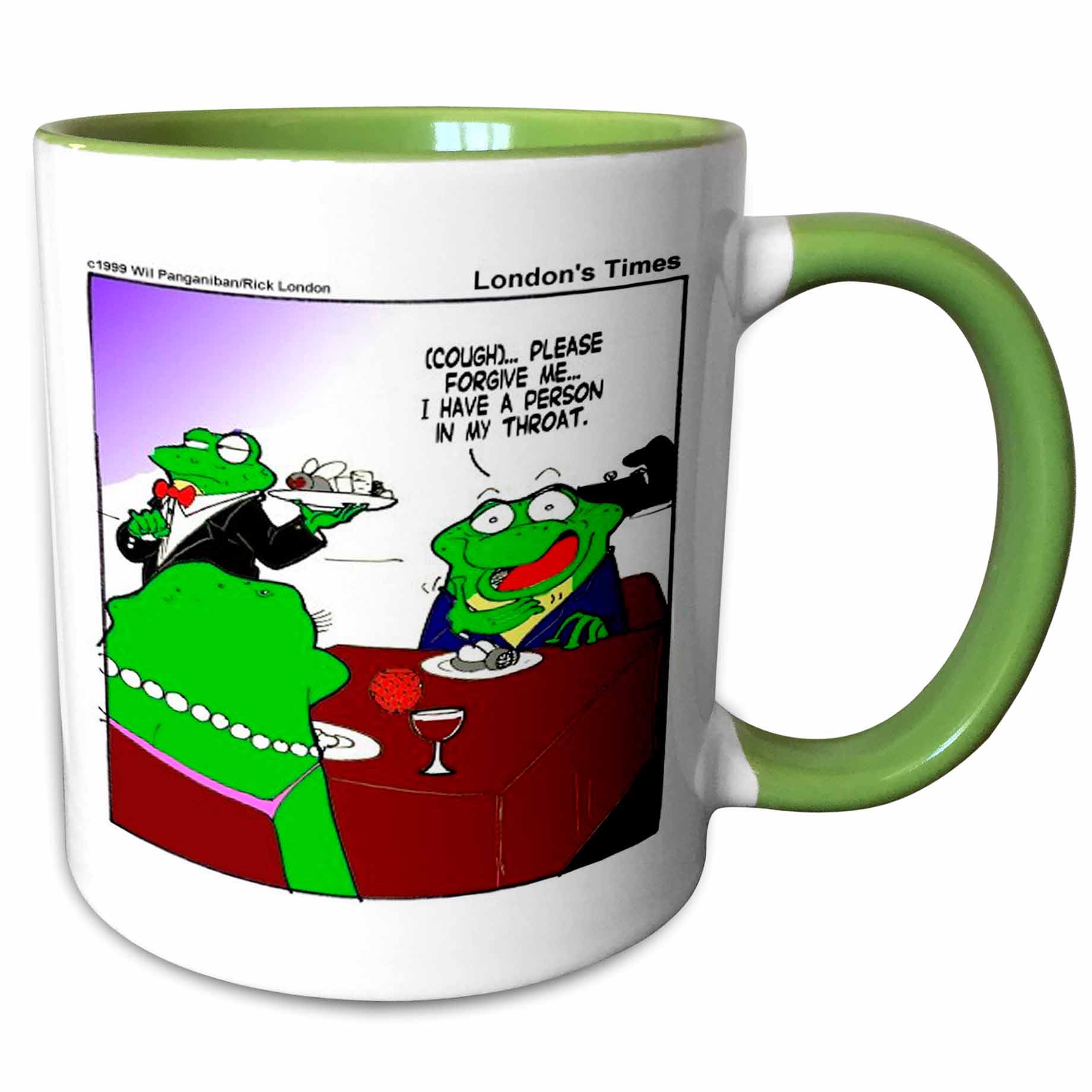 Frog Dinner Date Embarrassment 15oz Two-Tone Green Mug mug-1396-12 ...