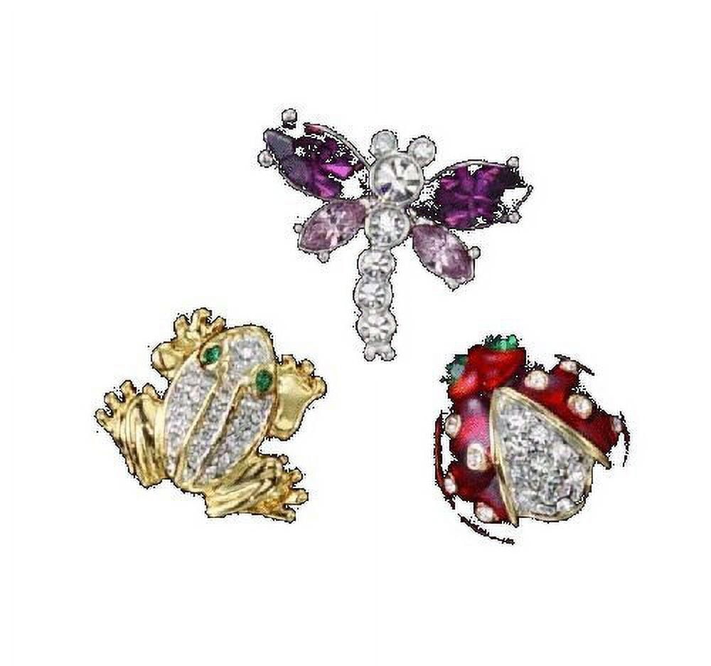 Frog Dragonfly Ladybug 3 Piece Pin Set - Walmart.com