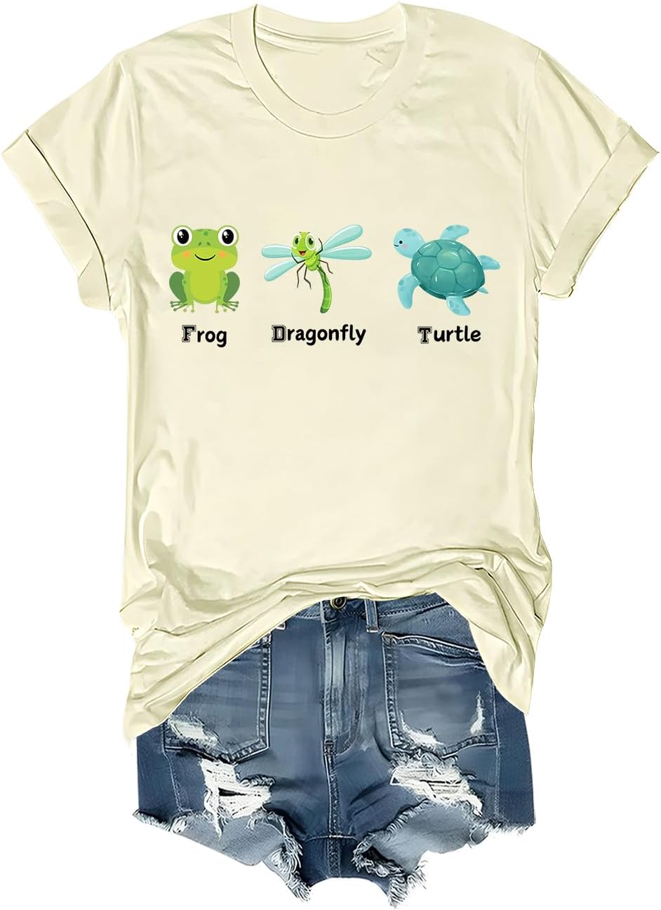 Frog Dragonfly Turtle Shirt Funny Humor Frog Turtle Dragonfly Shirt ...
