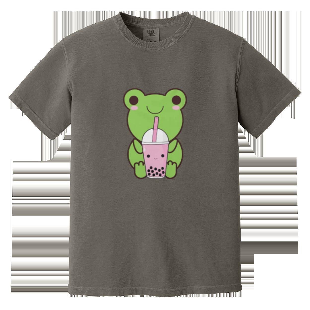 Frog Drinking Boba Tea With Cute Bubble Mood Fun Summer Scene Comfort ...