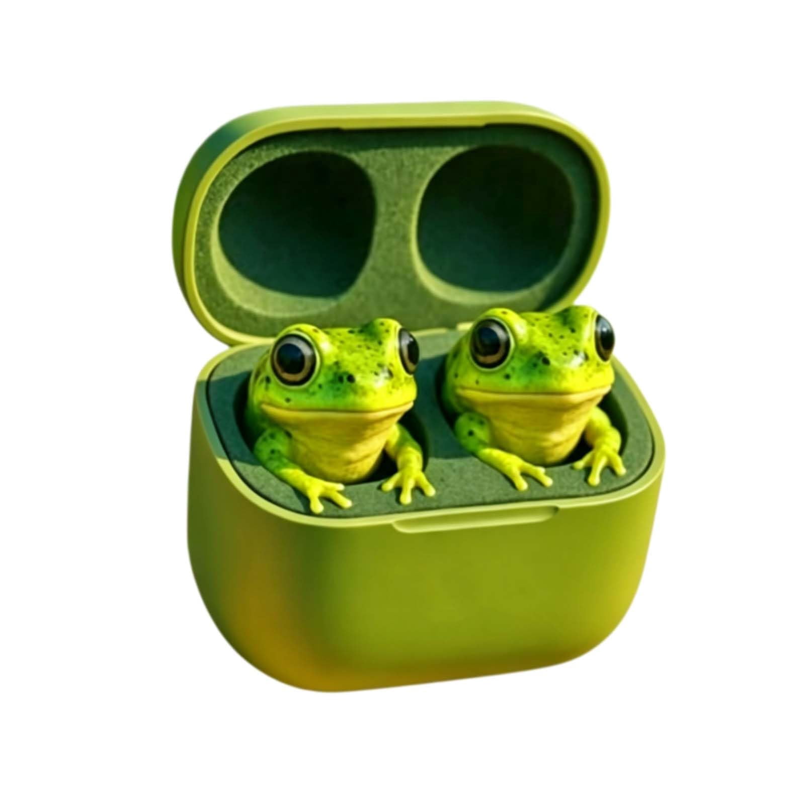 Frog Earbuds, Cute Animal Shaped Bluetooth Earbuds with Charging Case ...