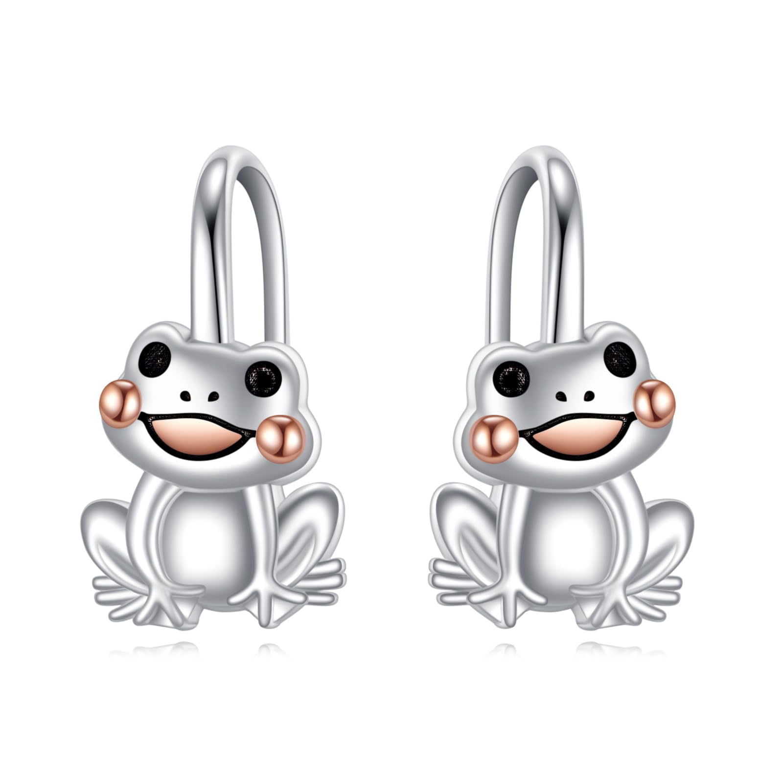 Frog Earrings for Teen Women 925 Sterling Silver Cute Frog Leverback ...