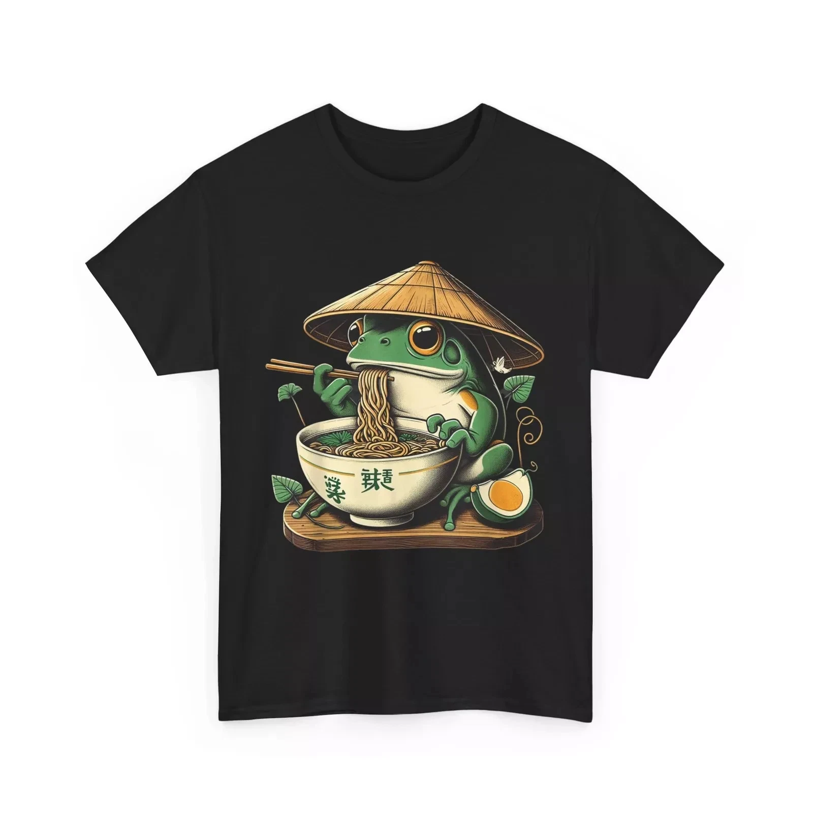 Frog Eating Ramen Kawaii Neko Japanese Noodles Anime Lovers T-Shirt ...