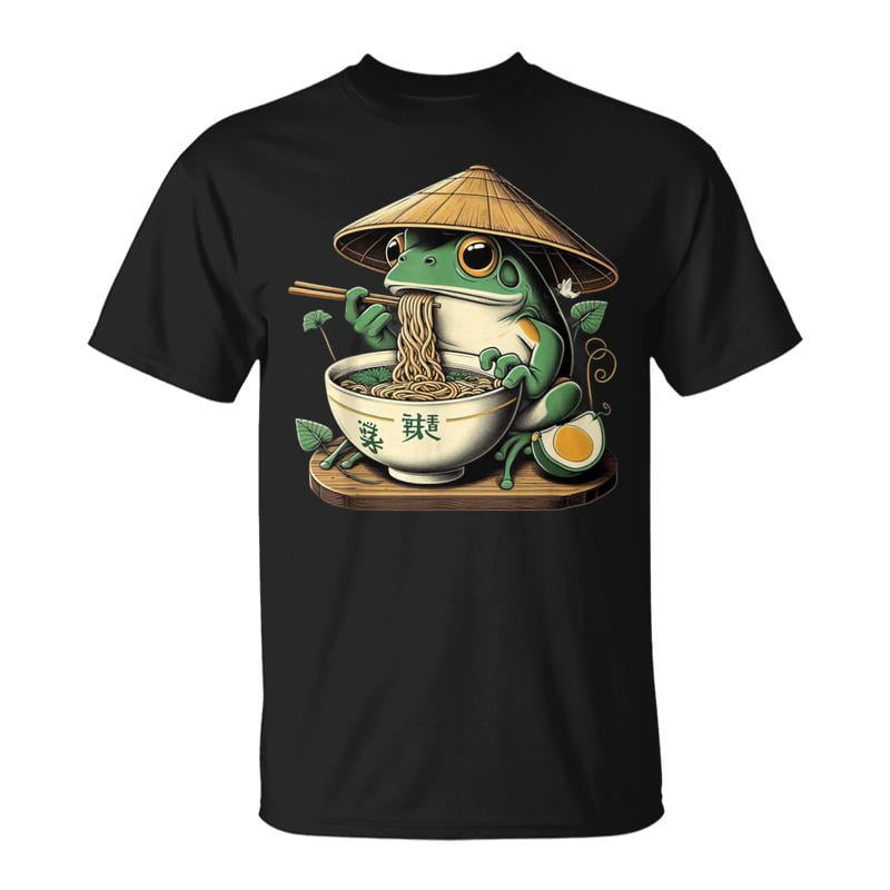 Frog Eating Ramen Kawaii Neko Japanese Noodles Anime Lovers TShirt ...